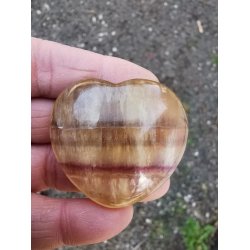 Smuk Gul Fluorit Sten Hjerte Nr. 17 - Sten og Krystal Hjerter - www.magiske-krystaller.dk