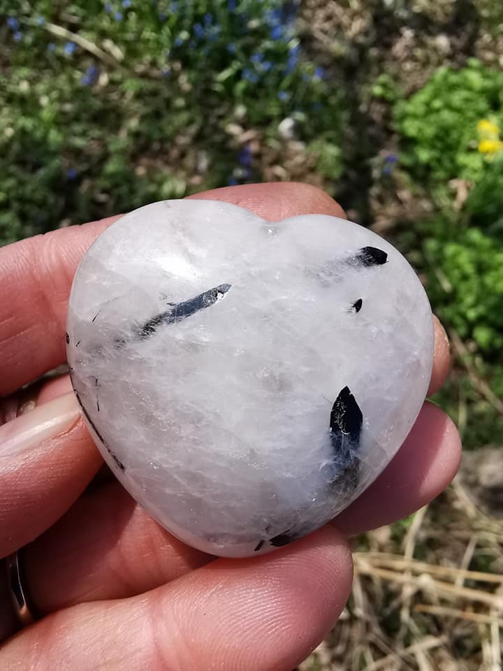 Smuk Turmalin Kvarts Sten Hjerte nr. 3 - Sten og Krystal Hjerter - www.magiske-krystaller.dk